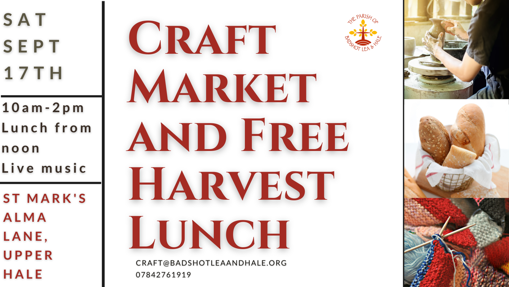 Craft Market and Free Harvest Lunch! | The Parish of Badshot Lea and Hale