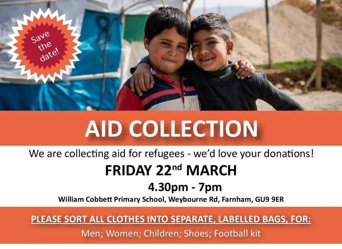 Clothes and equipment needed for refugees | The Parish of Badshot Lea ...